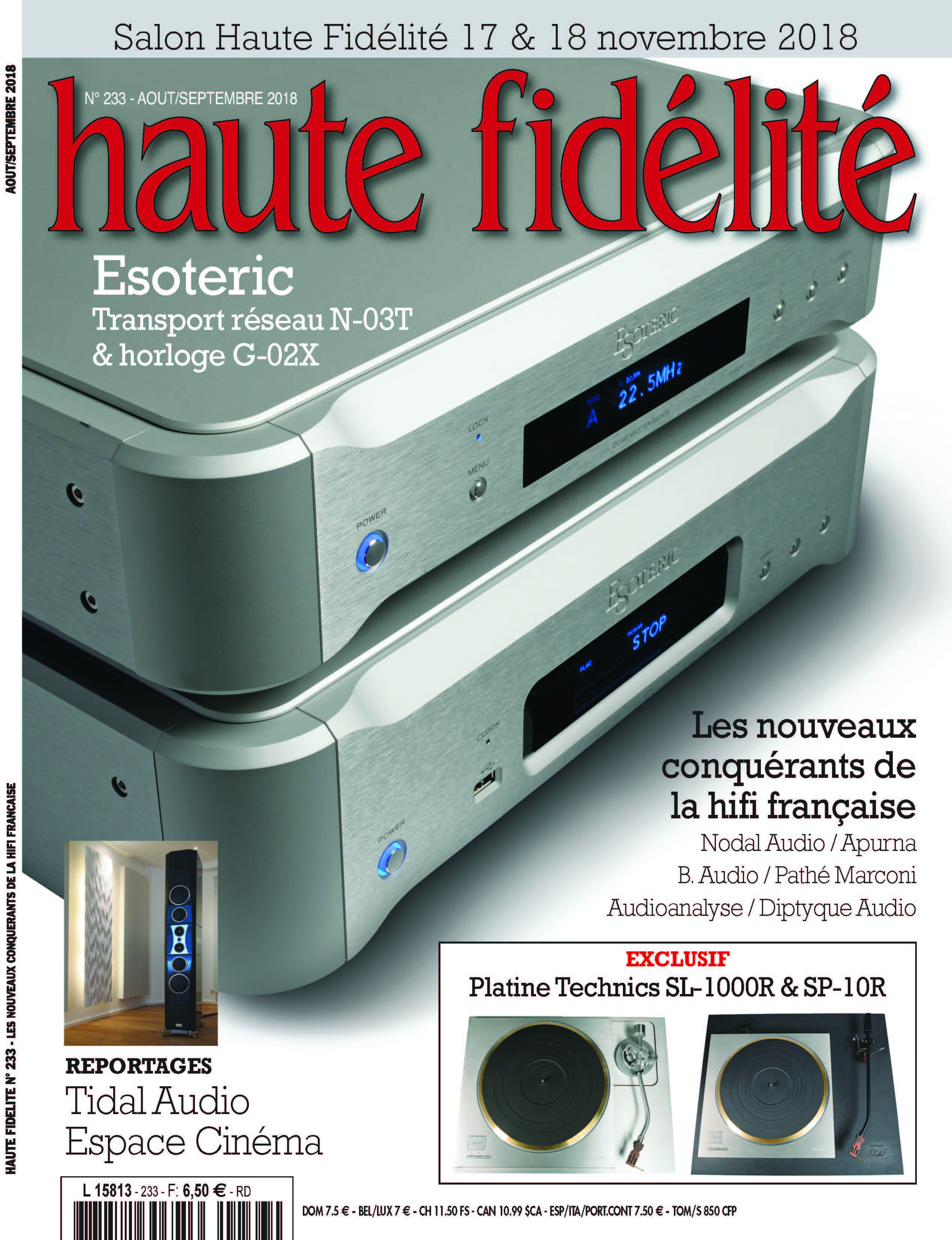 Haute Fidélité 233 - Esoteric : Transport réseau N-03T & horloge G-02X ...